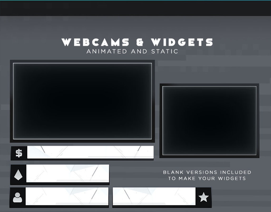 Neo Black & White Animated Stream Package Overlays, Alerts, Screens ...