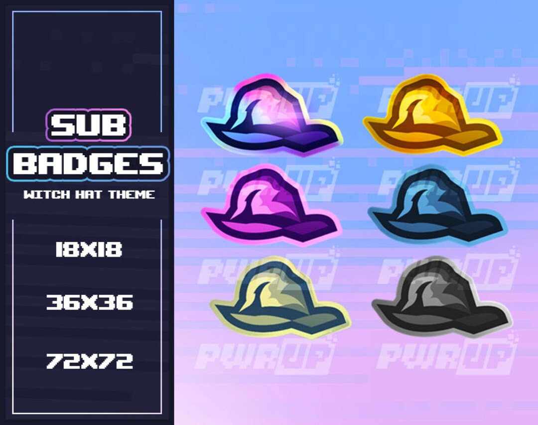 Witch Hat Twitch Sub Badges/bit Badges - Etsy