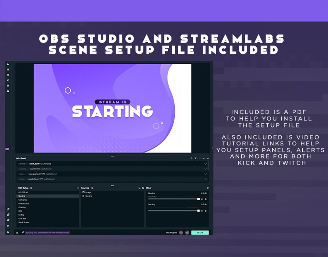 Minimal Purple Animated Stream Overlay Pack Animated Stream Overlay ...