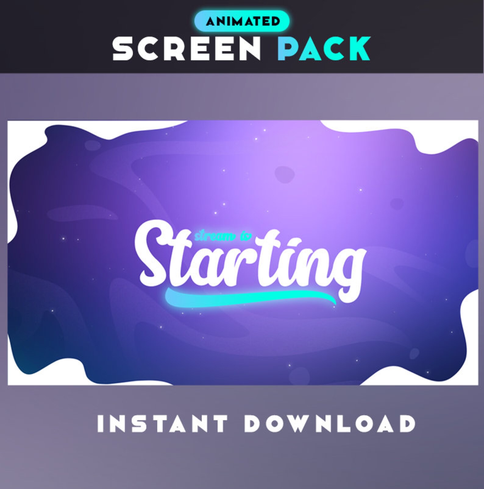 Neon Galaxy Animated Stream Overlay Pack - Animated Twitch Stream ...