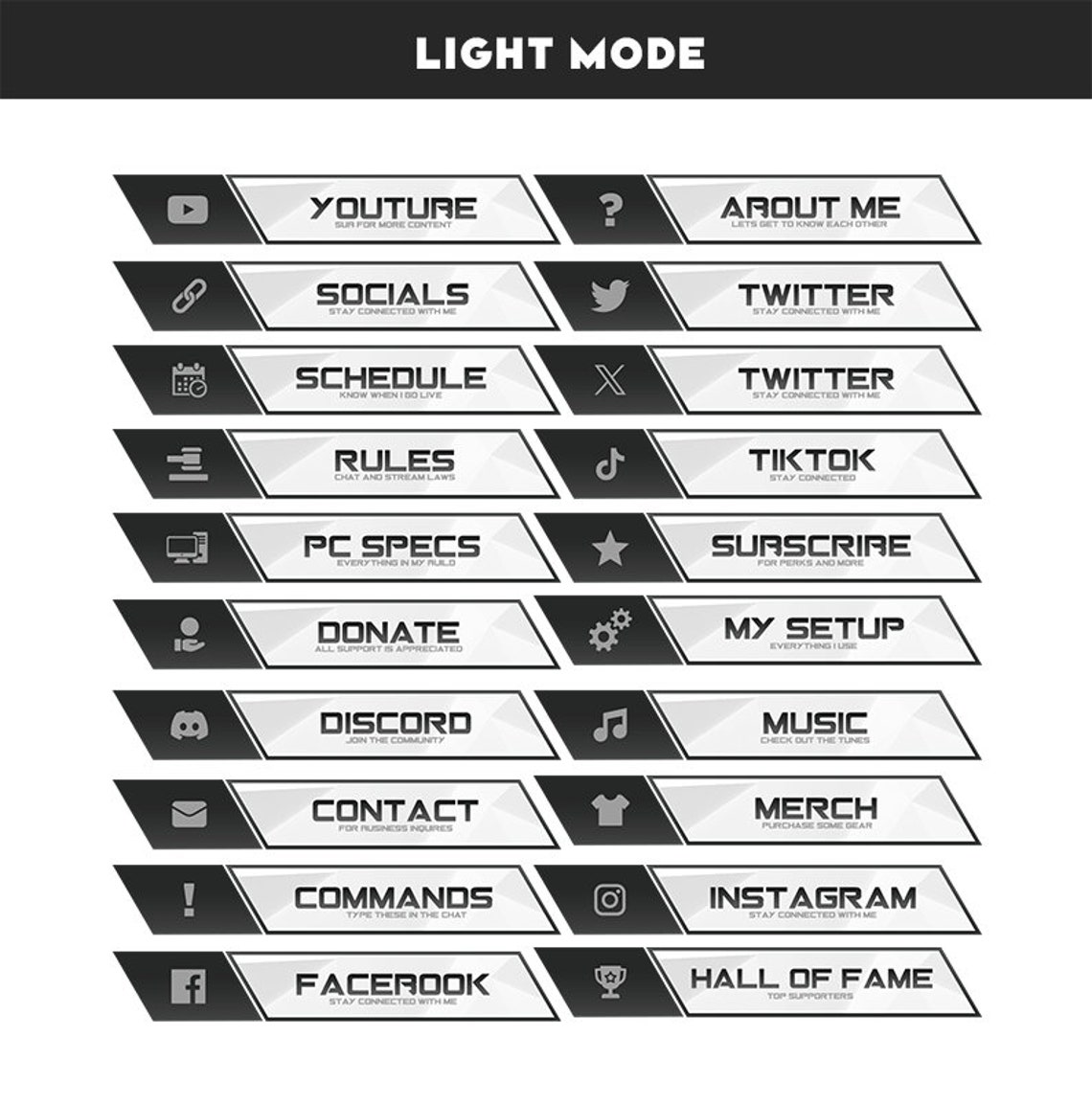 Twitch Panels - Black and White Twitch Panels - Stream Panels | Twitch ...