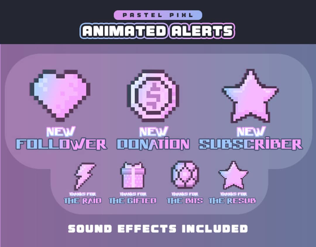 Pastel Animated Stream Alerts - Twitch Alerts - Sub Bomb Alert ...