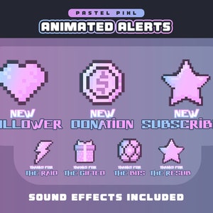 Pastel Animated Stream Alerts - Twitch Alerts - Sub Bomb Alert ...
