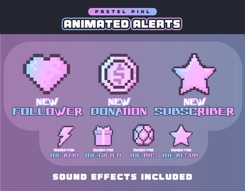 Pastel Animated Stream Alerts - Twitch Alerts - Sub Bomb Alert ...