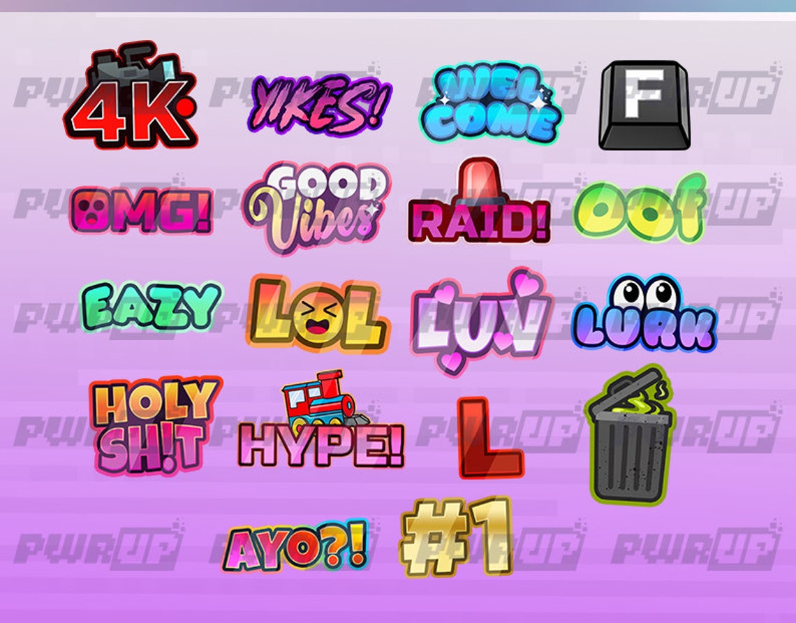 18x Twitch Emotes Pack for Streamers - Static Text Emote - Text Emote ...