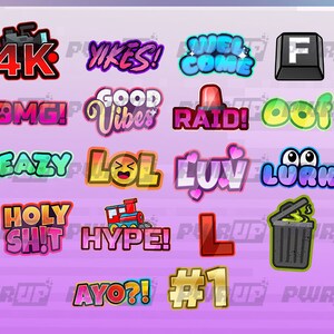 18x Twitch Emotes Pack for Streamers - Static Text Emote - Text Emote ...