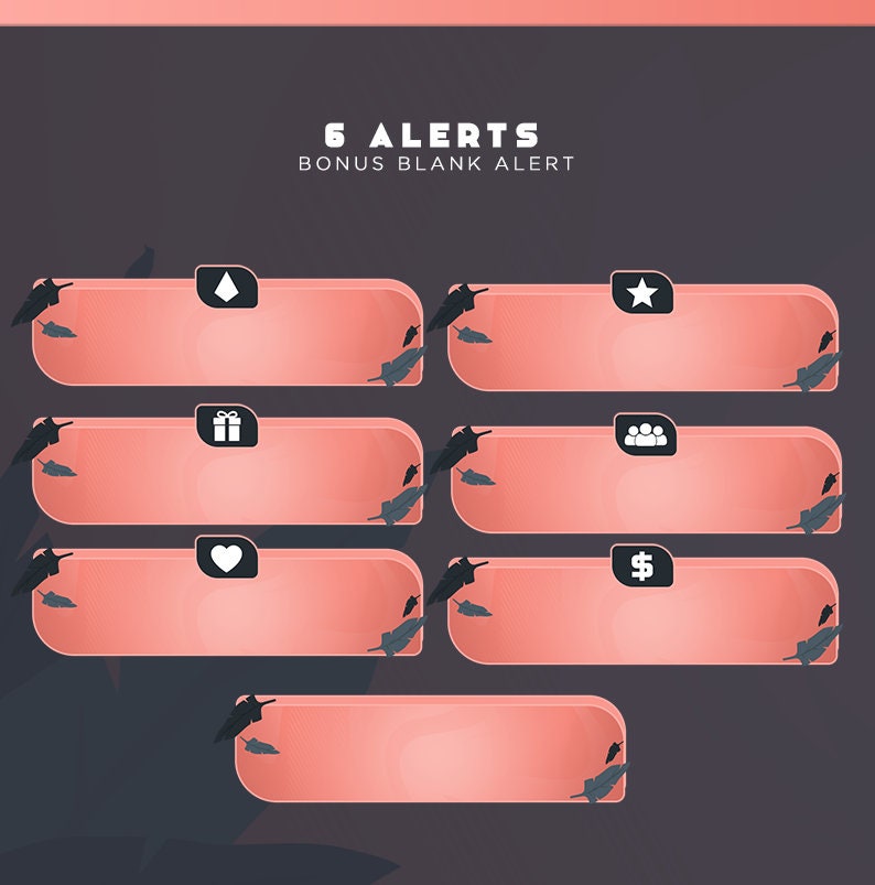 Peach Foliage Animated Stream Overlay Pack | Animated Stream Overlay ...