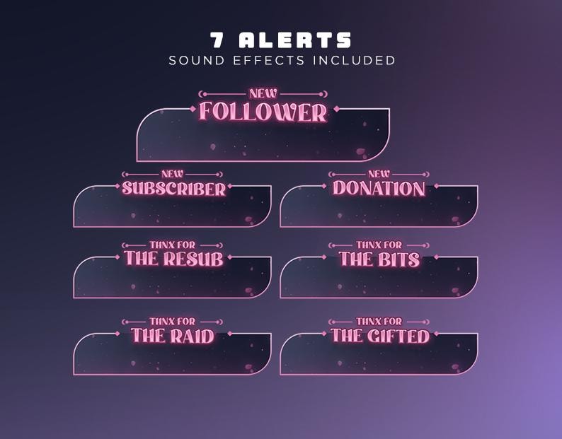 Sakura Pink Animated Stream Overlay Pack/animated Stream Overlay/screen ...