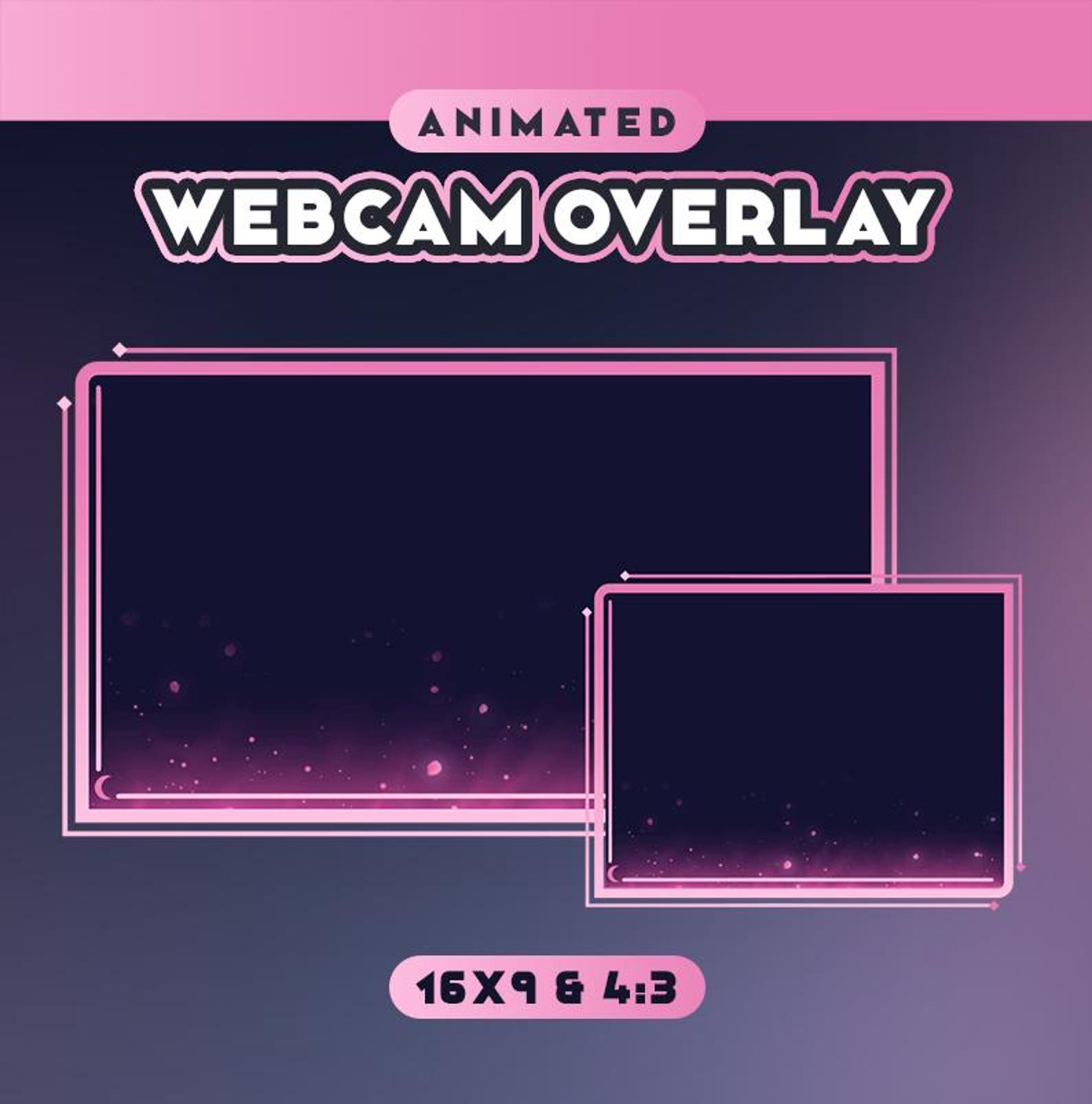 ANIMATED Webcam Overlay for Twitch | Pink Webcam Overlay | Webcamera ...