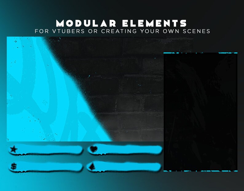Blue Vandalism Animated Stream Overlay Pack - Animated Twitch Stream ...