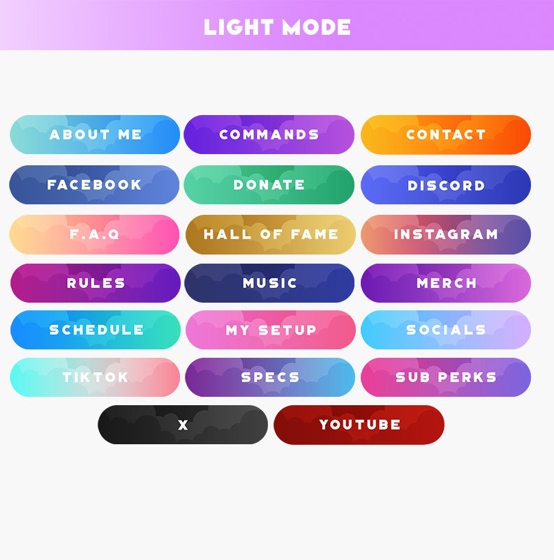 Twitch Panels - Minimal Gradient - Stream Panels | Twitch Stream Panels ...