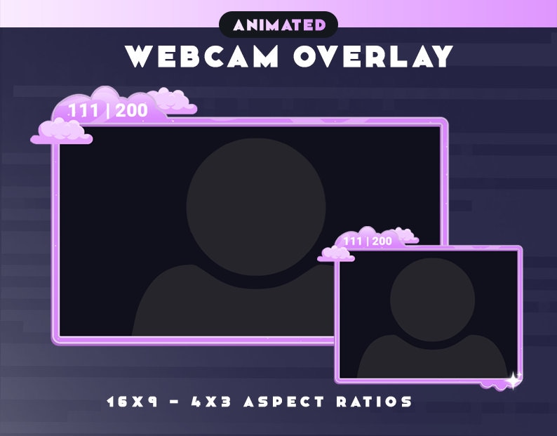 ANIMATED Pastel Pink Cloud Gradient Webcam Border Pack, Webcam Overlays ...