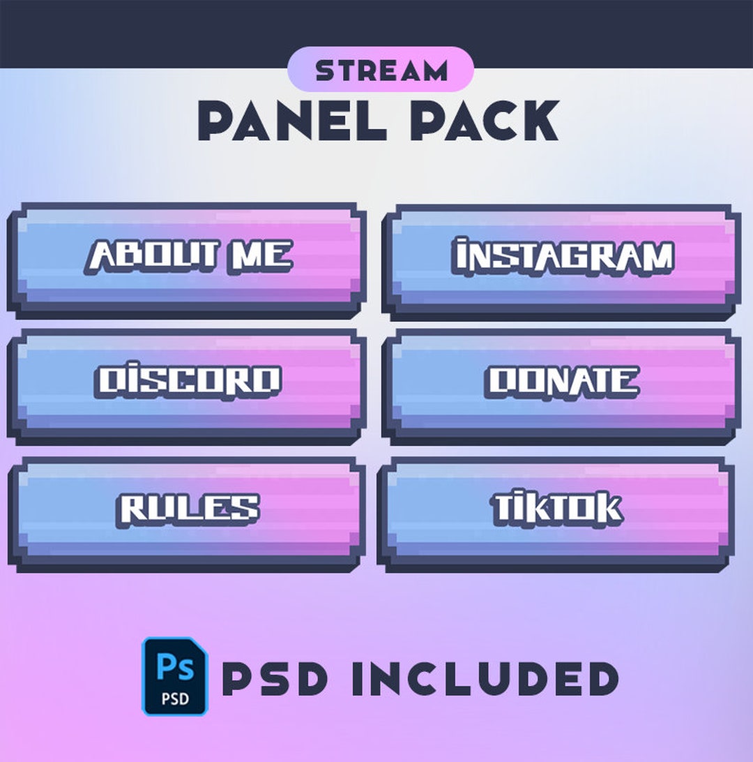 Twitch Panels - Pixel Art Pastel Twitch Panels - Stream Panels | Twitch ...