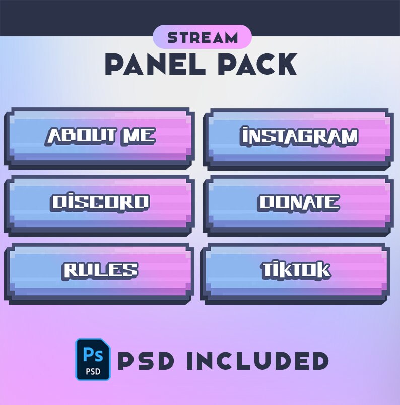 Twitch Panels - Pixel Art Pastel Twitch Panels - Stream Panels | Twitch ...