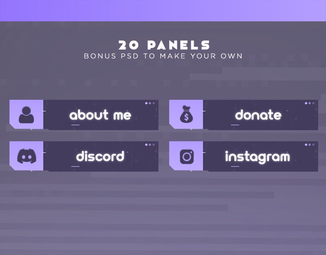 Glitchy Purple Animated Stream Package | Overlays, Alerts, Screens ...