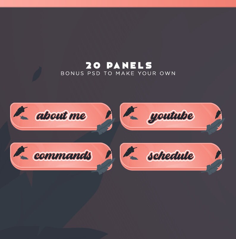 Peach Foliage Animated Stream Overlay Pack | Animated Stream Overlay ...