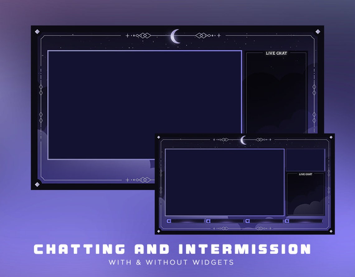 Celestial Purple Animated Stream Overlay Pack/animated Stream Overlay ...