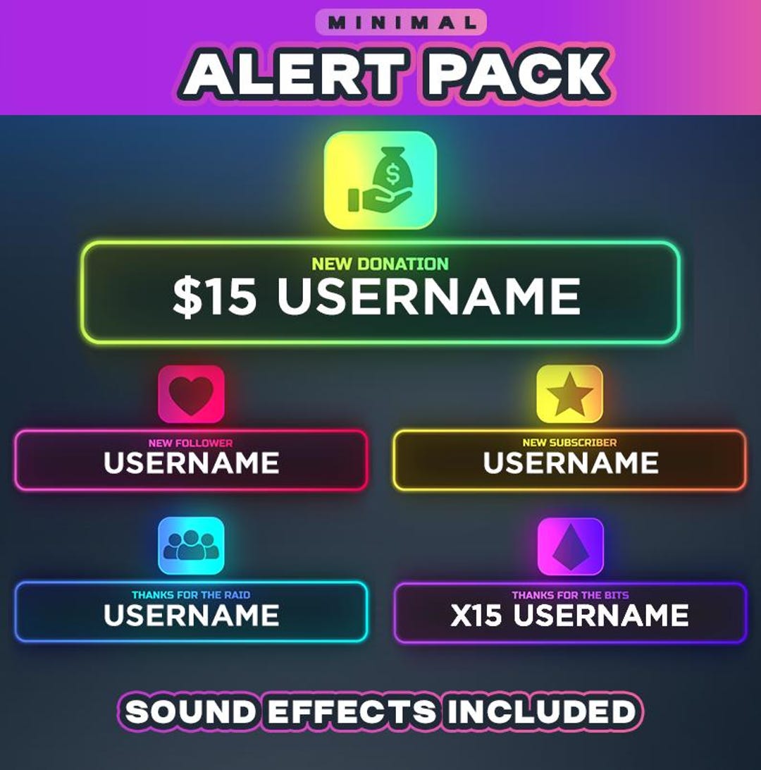 Minimal Animated Stream Alerts - Twitch Alerts - Sub Bomb Alert ...