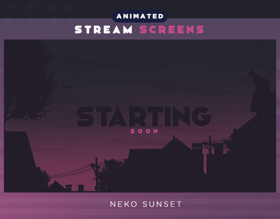 4x Stream Screens | Lofi Cat Faded Pink | Starting Soon Screen | Stream ...