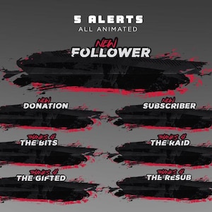 Red Vandalism Animated Stream Package | Twitch Overlay, Alerts, Screens ...