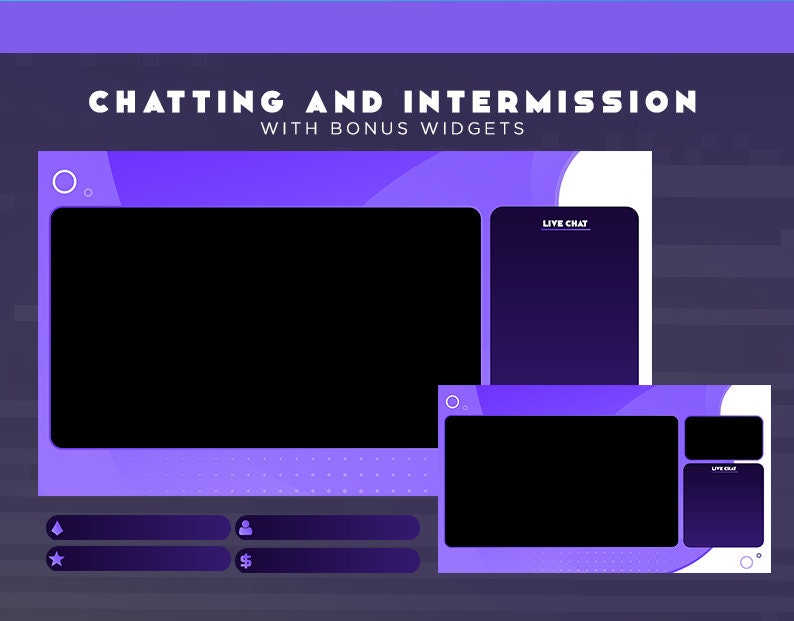 Minimal Purple Animated Stream Overlay Pack Animated Stream Overlay ...