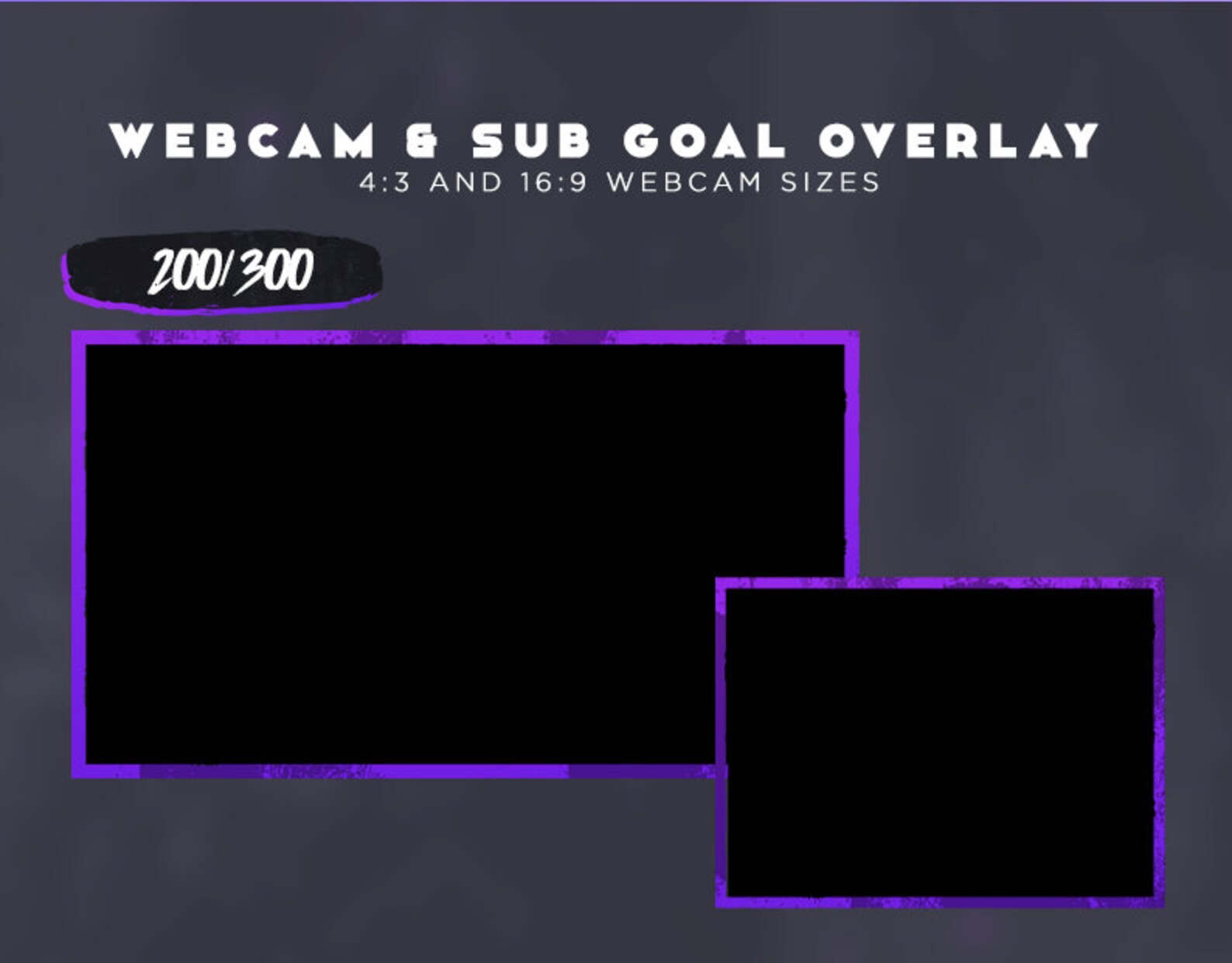 Black & Purple Grunge Animated Stream Overlay Pack | Animated Stream ...
