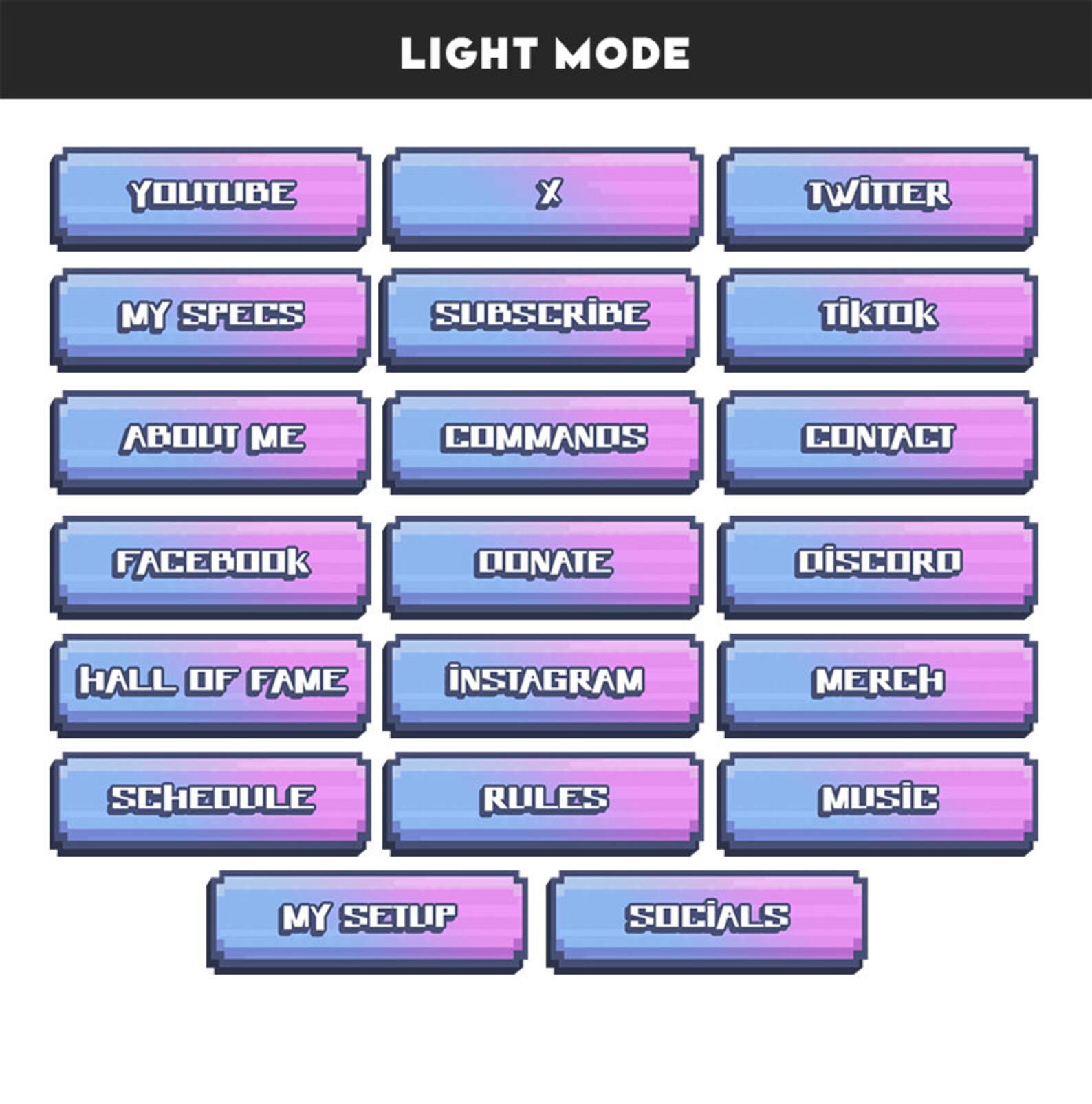 Twitch Panels - Pixel Art Pastel Twitch Panels - Stream Panels | Twitch ...