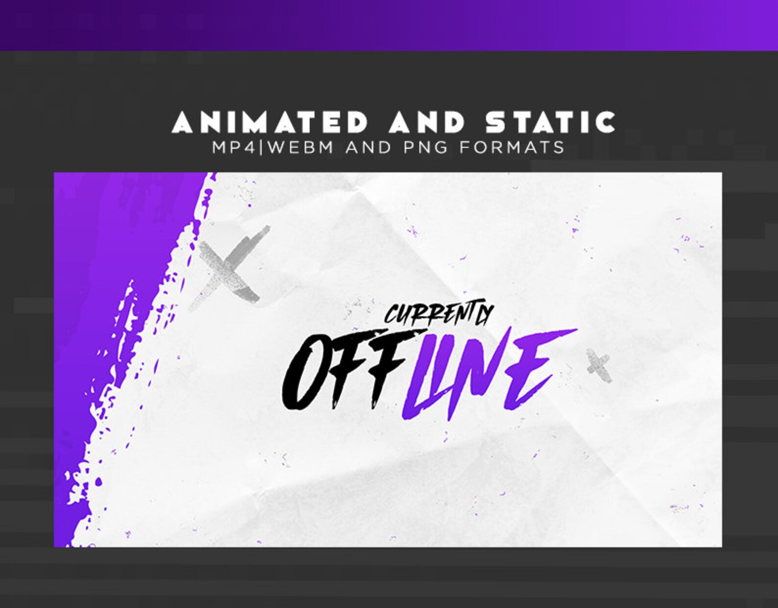 Purple Grunge Animated Stream Overlay Pack | Animated Stream Overlay ...