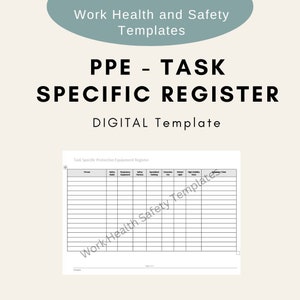 Task Specific PPE Register Personal Protective Equipment WHS ...