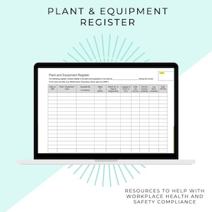 Plant and Equipment Register Workplace Compliance Health and Safety ...