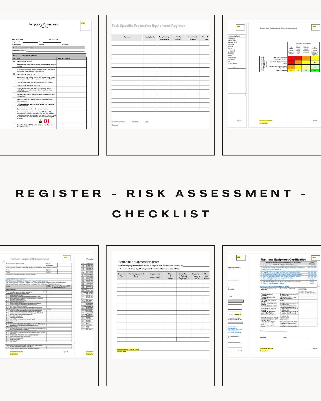 Plant & Equipment Safety Template Bundle: Risk Assessment, MSDS ...