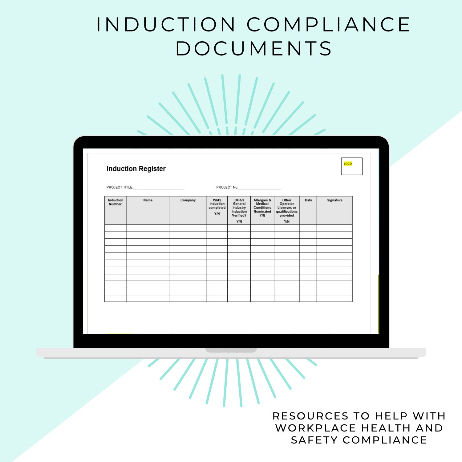Induction Register Bundle Template | Employee | Induction Form ...
