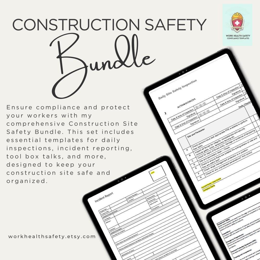 Construction Site Safety Template Bundle Safety Management Workplace ...