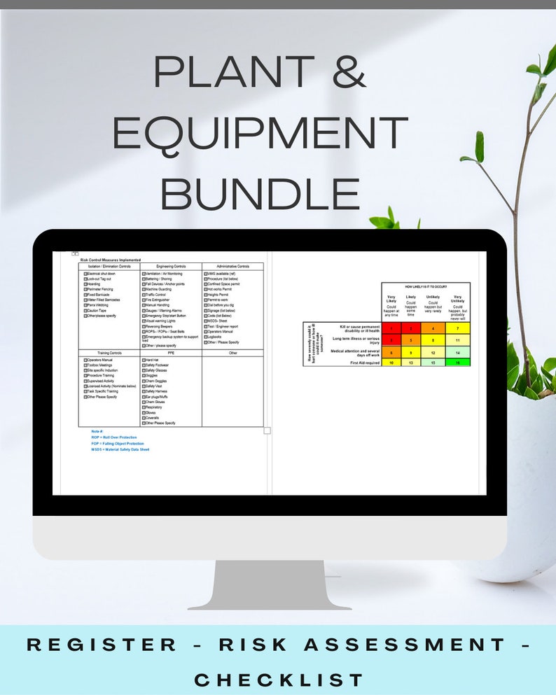 Plant & Equipment Safety Template Bundle: Risk Assessment, MSDS ...