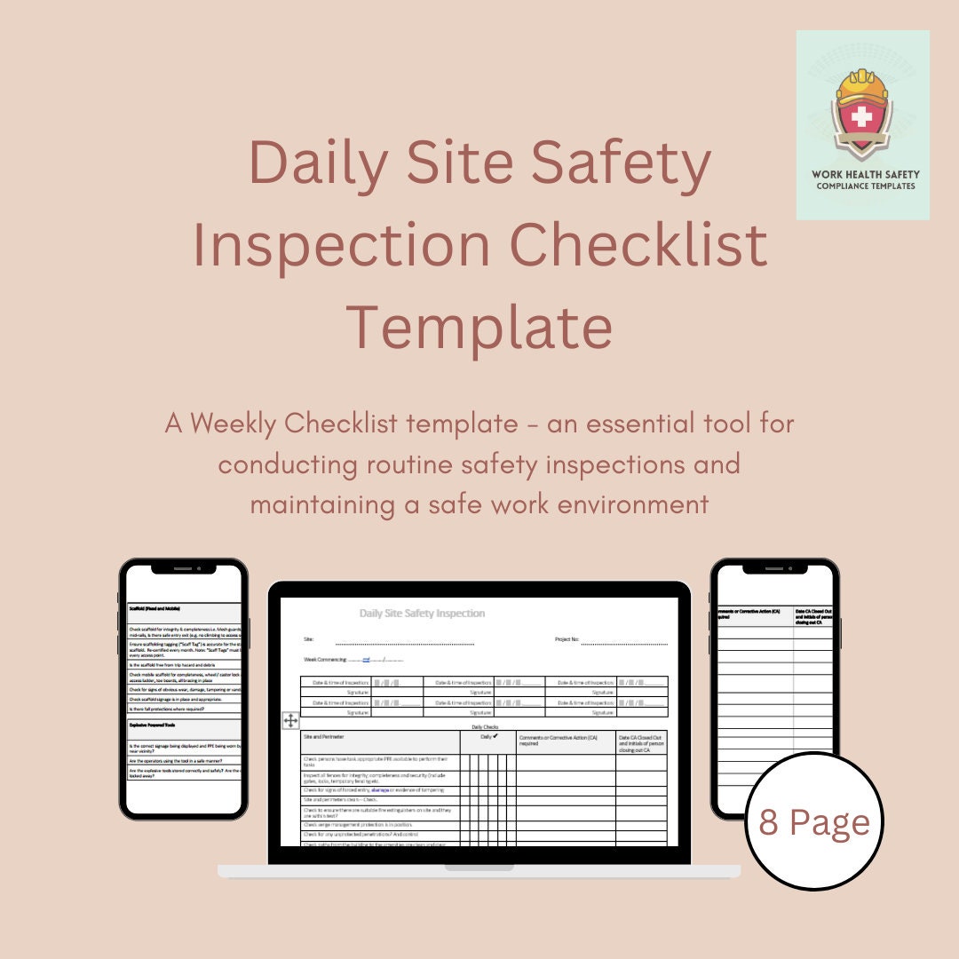 Daily Site Safety Inspection Checklist | Template | Workplace ...