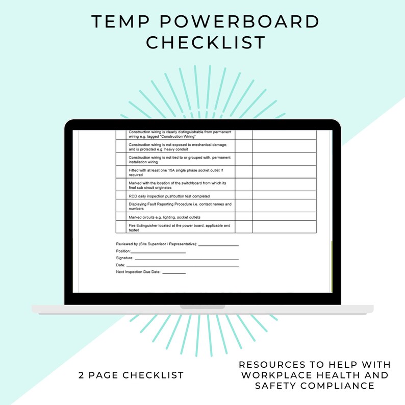 Digital Electrical Power Board Checklist | Workplace Safety Compliance ...