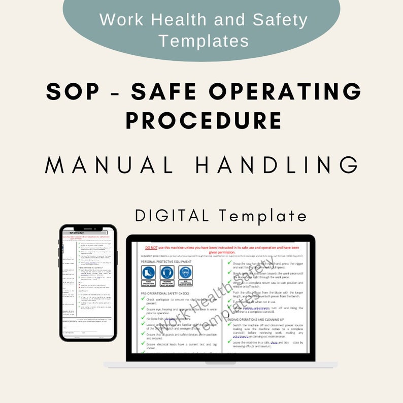 Manual Handling SOP: Workplace Safety Digital Template (PDF) - Etsy