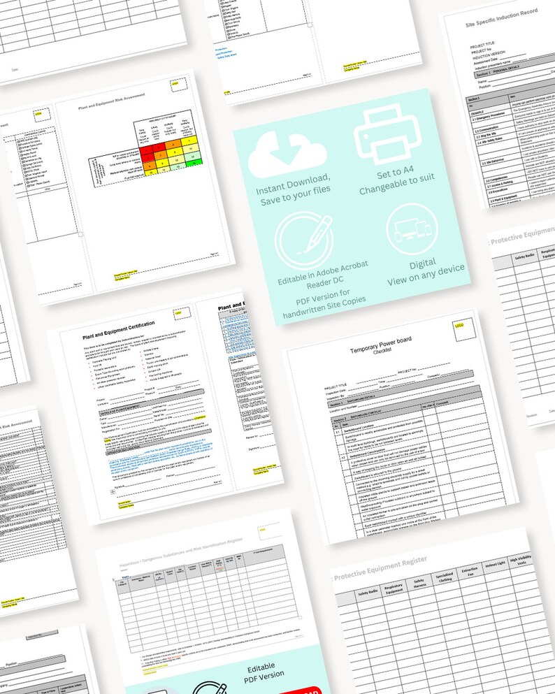 Plant & Equipment Safety Template Bundle: Risk Assessment, MSDS ...