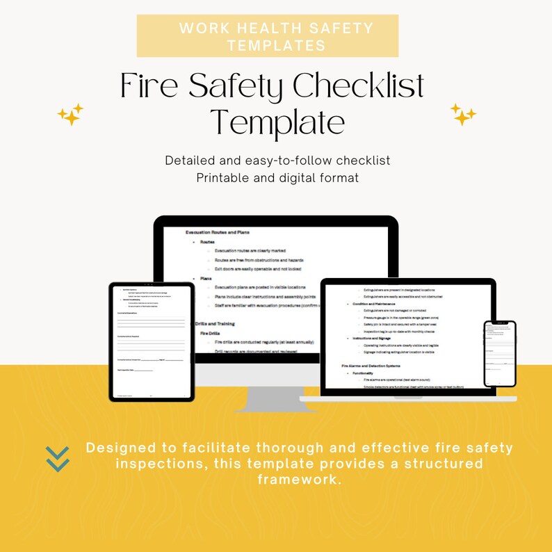 Fire Safety Checklist Template | Workplace | HR | Induction | Emergency ...