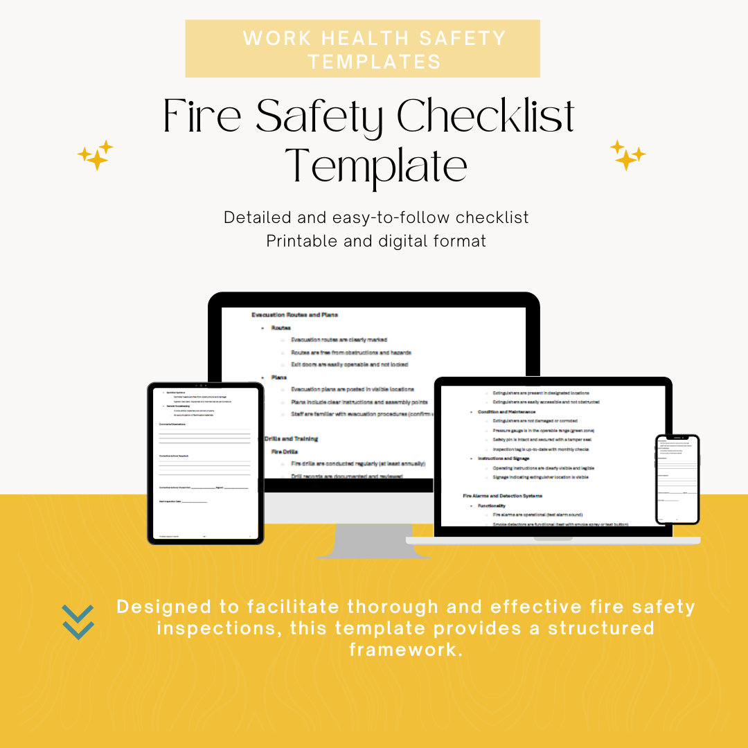 Fire Safety Checklist Template | Workplace | HR | Induction | Emergency ...