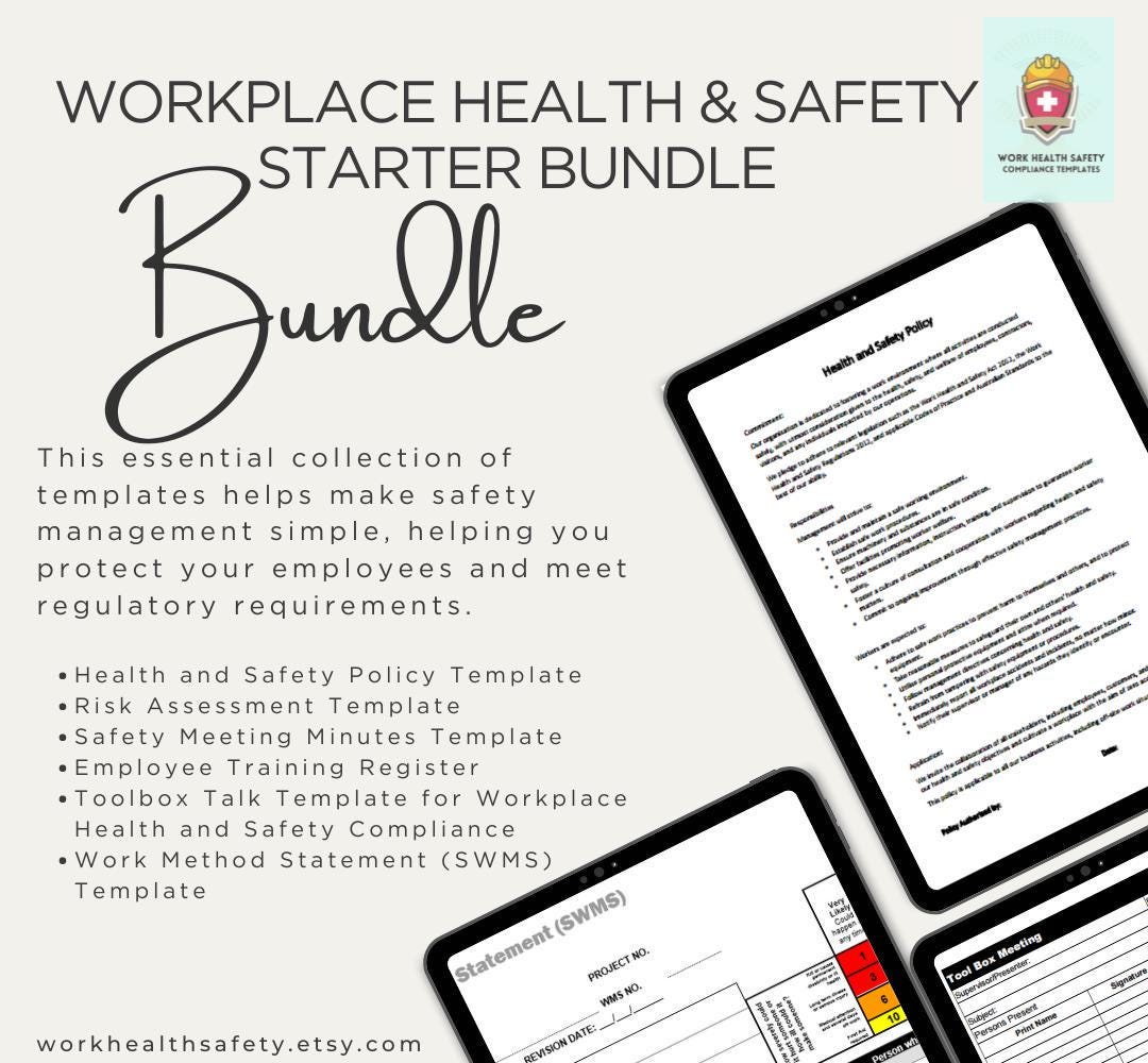 Workplace Health Safety Starter Bundle | Hazard Management Templates ...