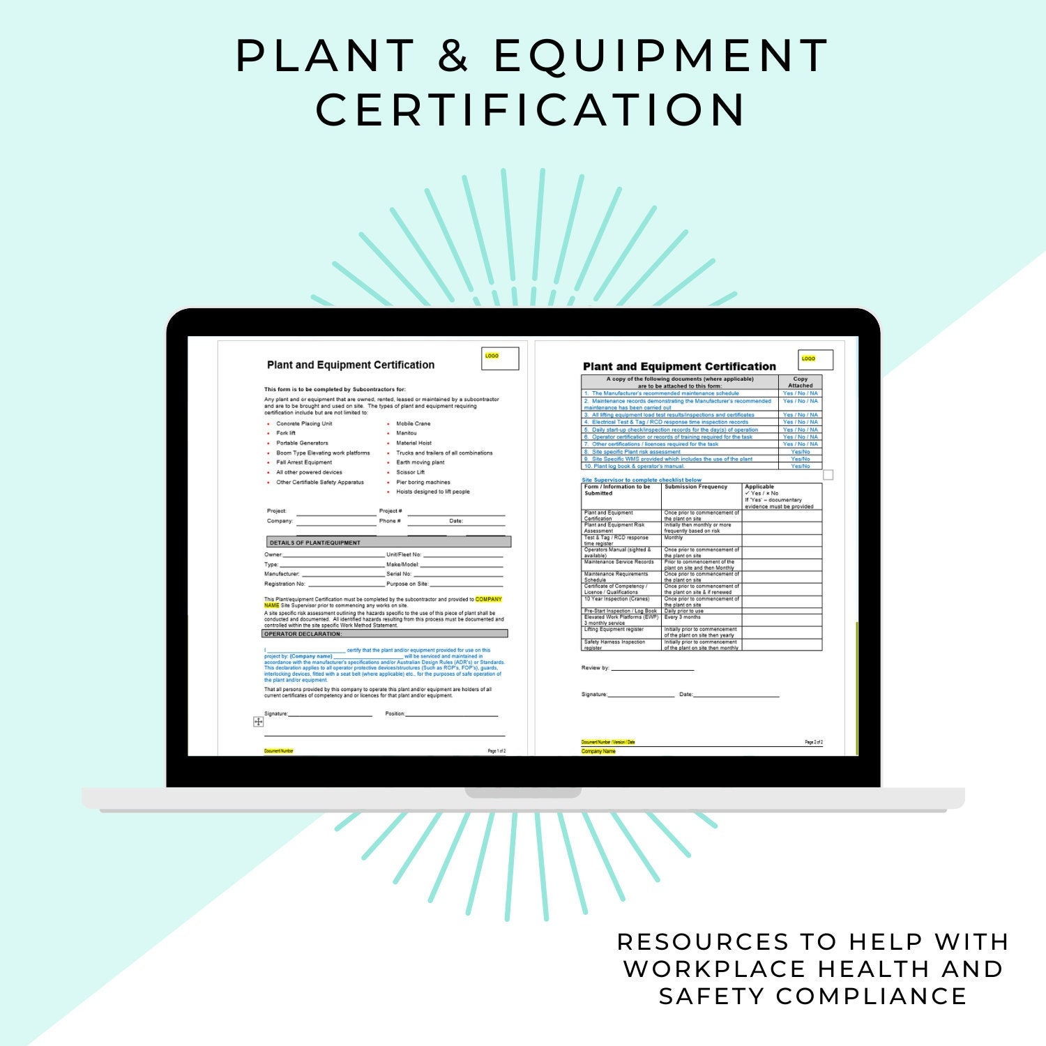 Plant and Equipment | Machinery Certification | Health and Safety ...
