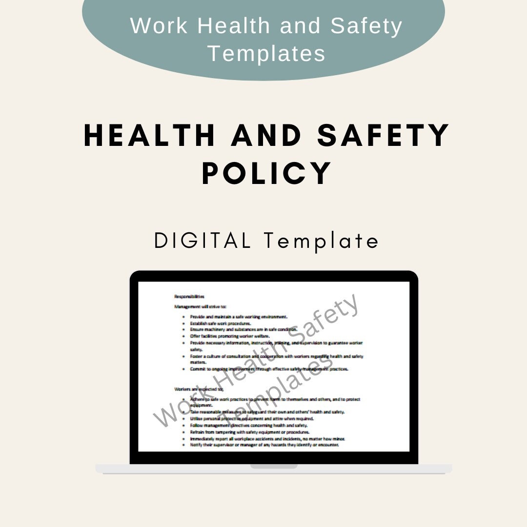 Health and Safety Policy Template | WHS | Compliance | Workplace ...