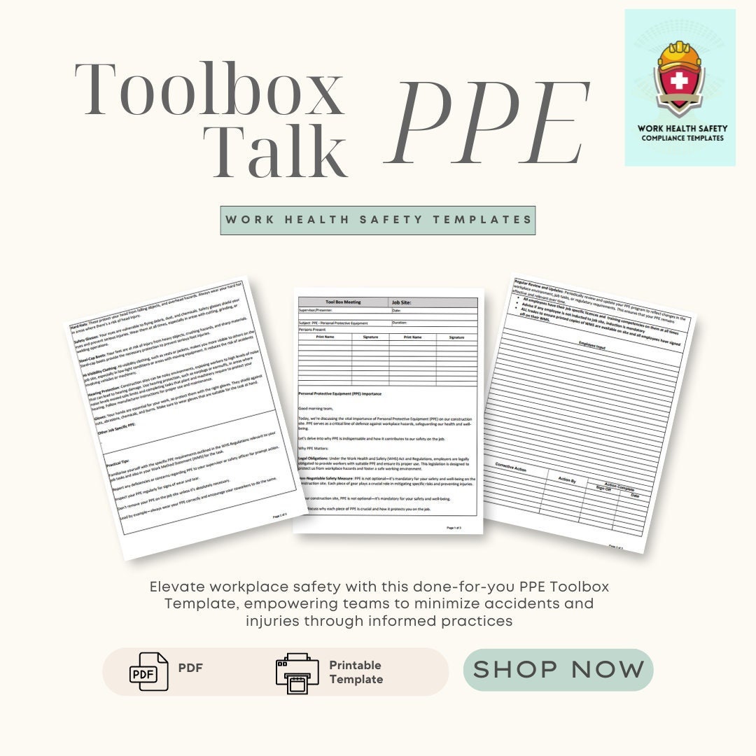 Completed Digital Toolbox Template PPE Protective Equipment ...