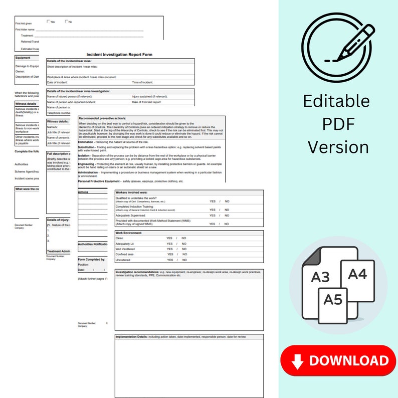 Incident Investigation Report | Accident | Workplace | Compliance ...