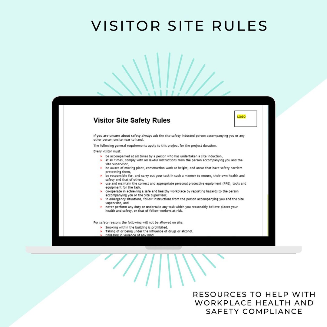 Site Visitor Rules Construction Work Health Safety Induction OHS Safety ...
