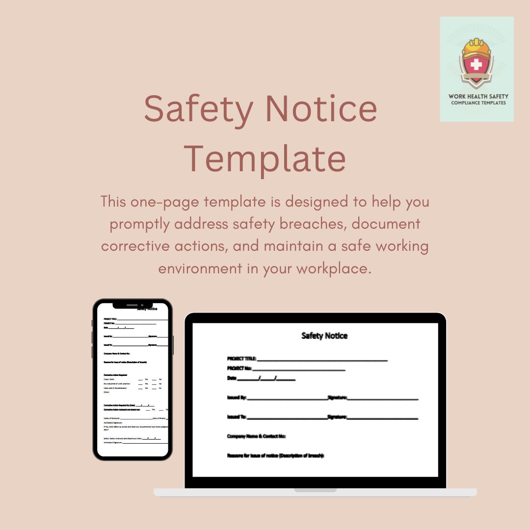 Safety Notice Template | Safety Incident Management | Workplace Hazard ...