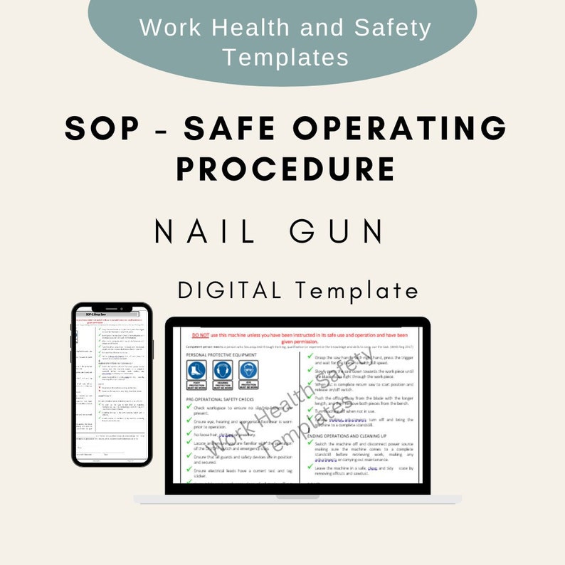 Safe Operating Procedure SOP Nail Gun Induction Health Safety Workplace ... Safe Operating Procedure SOP Nail Gun Induction Health Safety Workplace ...