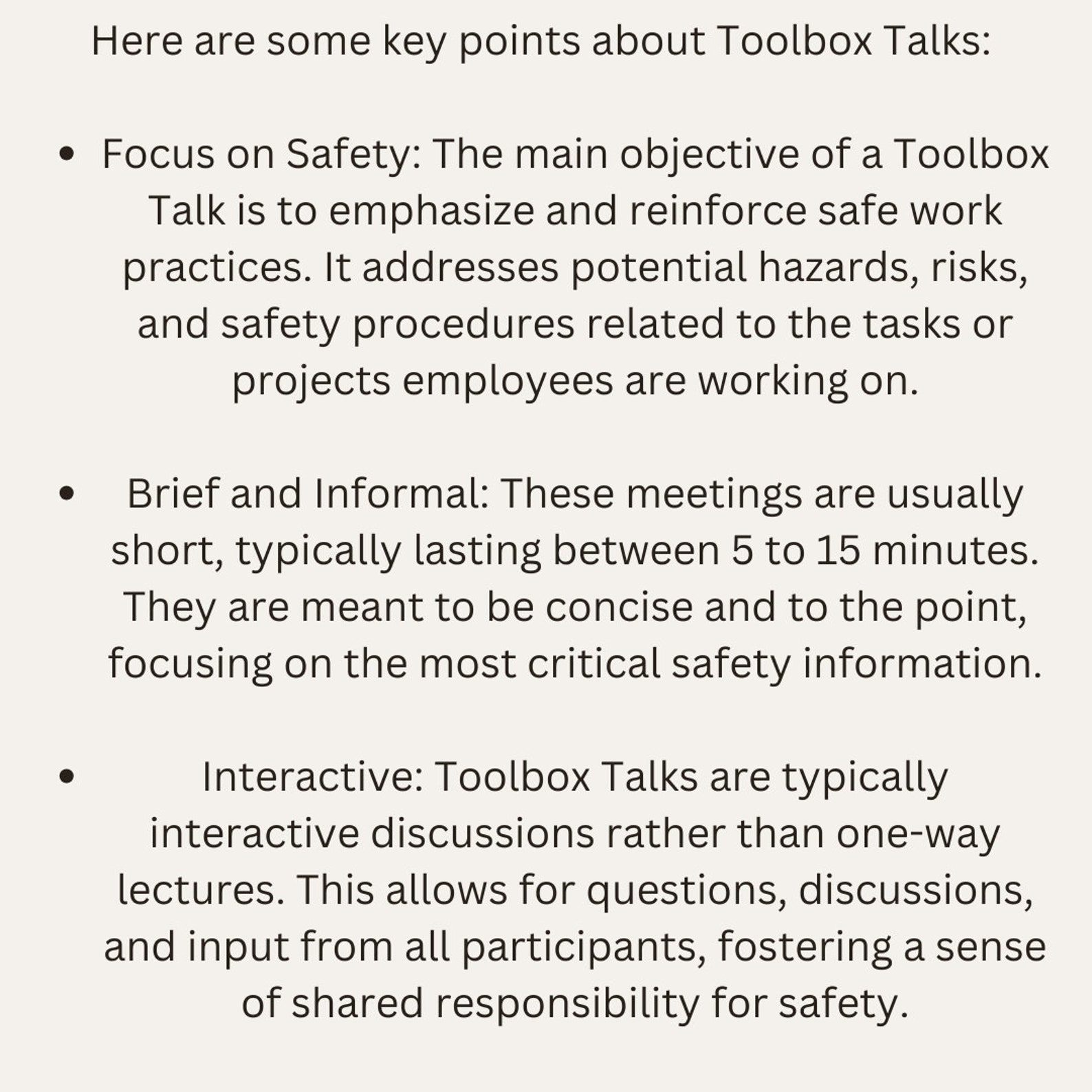 Toolbox Talk Template for Workplace Health and Safety Compliance ...