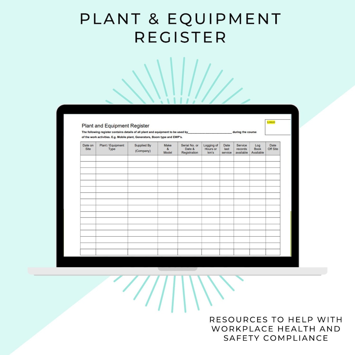 Digital Plant & Equipment Register: Workplace Safety Template (PDF) - Etsy